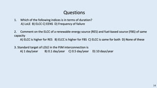 Power System Reliability Assessment Measures | PDF