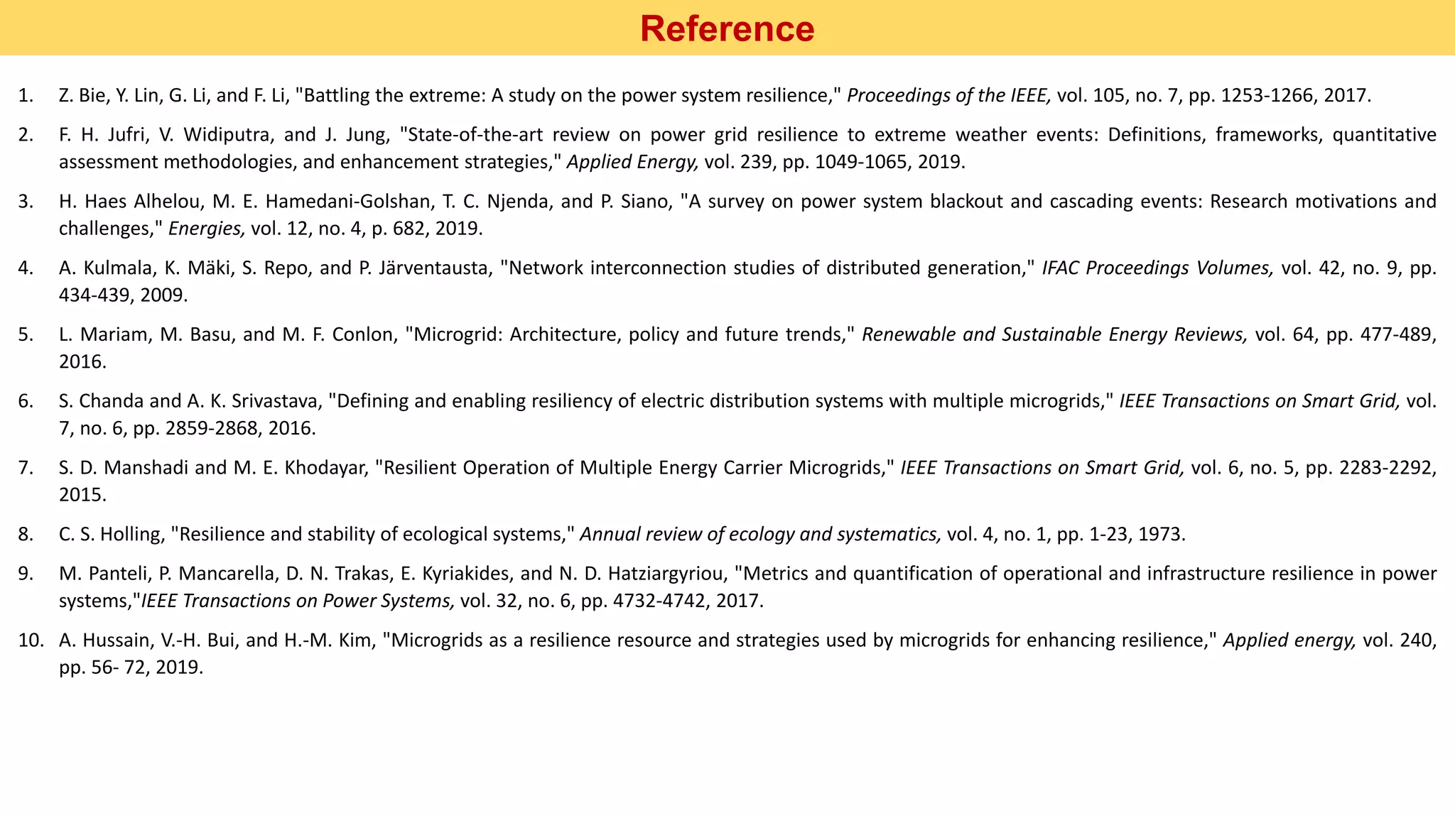 Power System Resilience Pptx