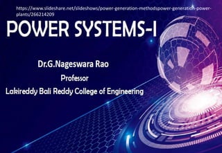 POWER SYSTEMS-1 Complete notes examples | PDF