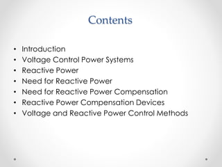 Power systems voltage and power control | PPTX