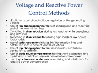 Power systems voltage and power control | PPTX