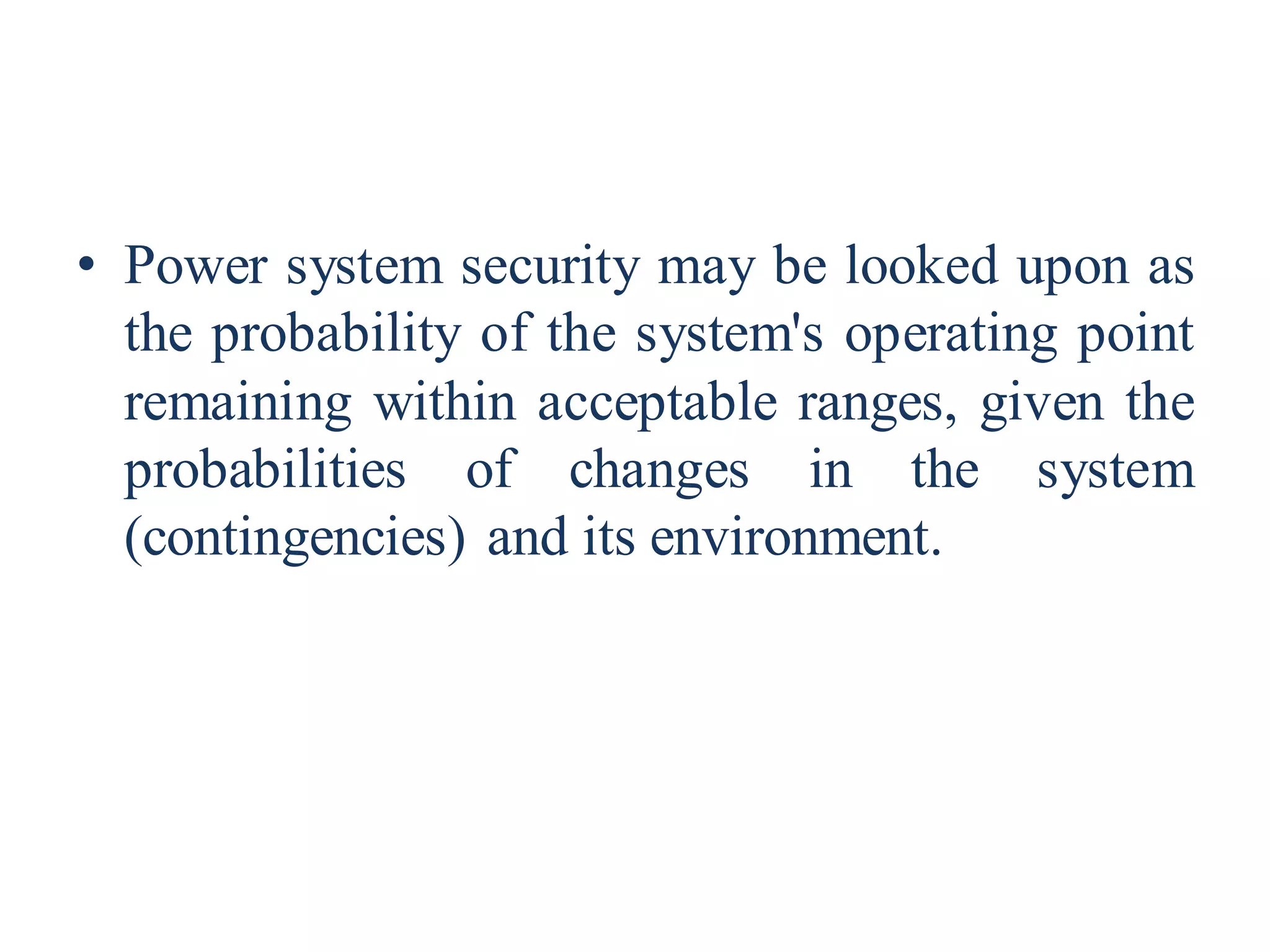Power System Security Pdf