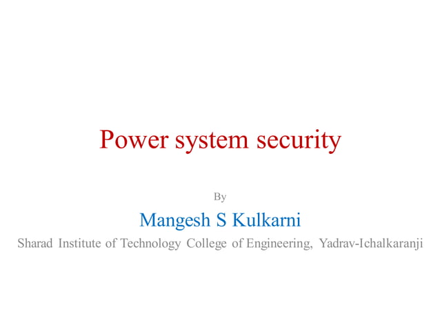 Power system security | PDF | Operating Systems | Computer Software and Applications
