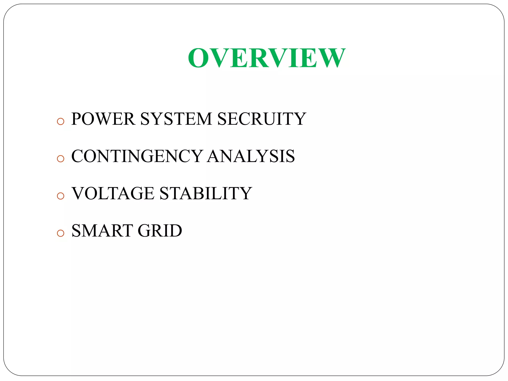 Power system security and smart grid | PPTX
