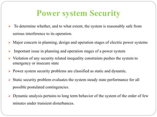 Power system security and smart grid | PPTX