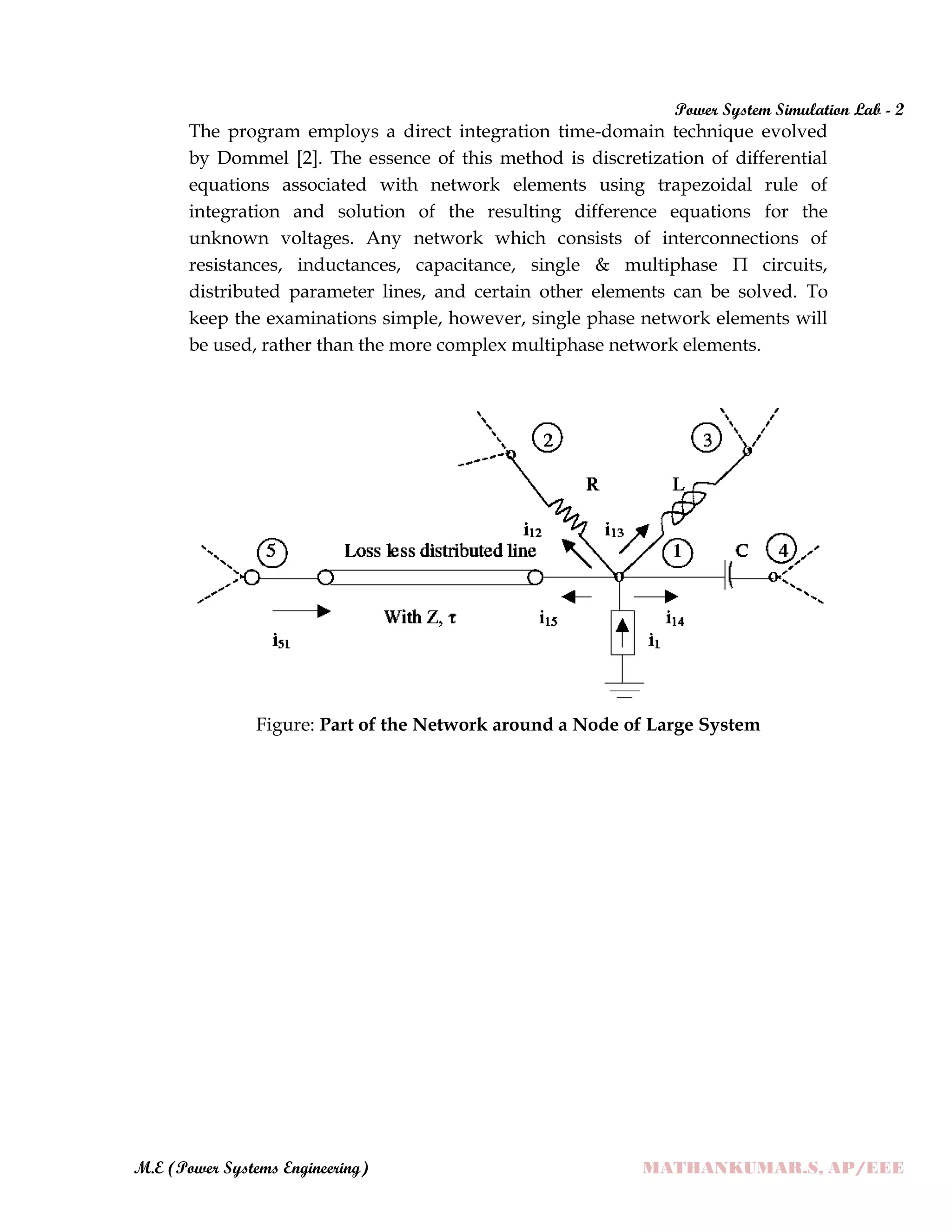 POWER SYSTEM SIMULATION - 2 LAB MANUAL (ELECTRICAL ENGINEERING - POWER ...