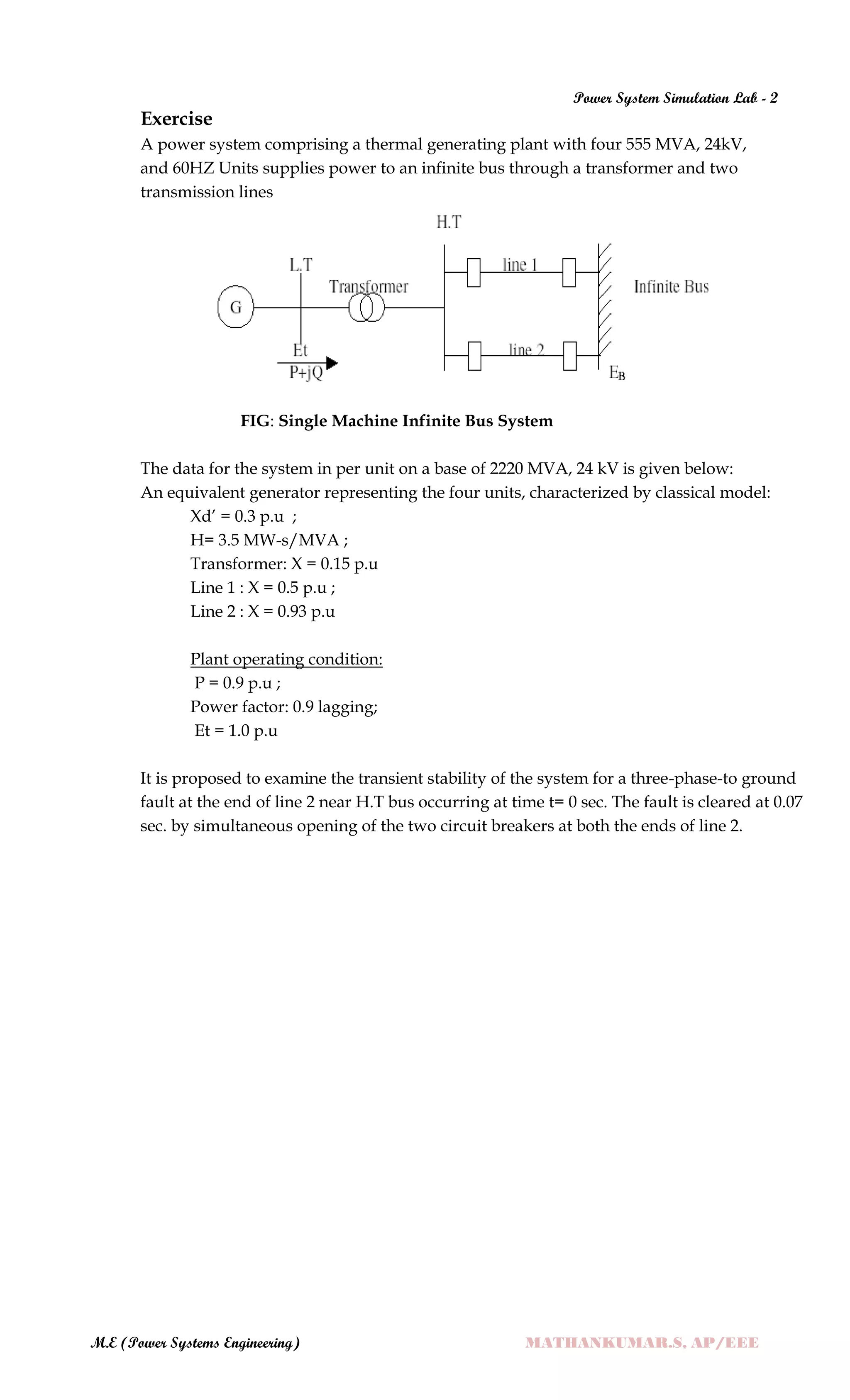 POWER SYSTEM SIMULATION - 2 LAB MANUAL (ELECTRICAL ENGINEERING - POWER SYSTEMS) | PDF