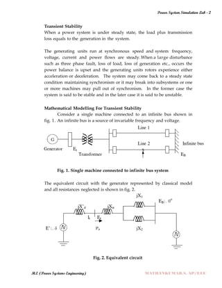 POWER SYSTEM SIMULATION - 2 LAB MANUAL (ELECTRICAL ENGINEERING - POWER ...
