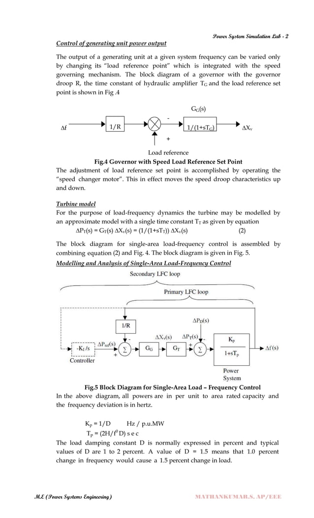 POWER SYSTEM SIMULATION - 2 LAB MANUAL (ELECTRICAL ENGINEERING - POWER ...