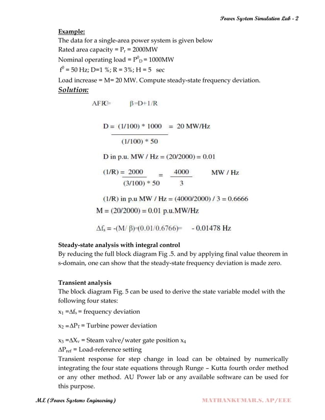 POWER SYSTEM SIMULATION - 2 LAB MANUAL (ELECTRICAL ENGINEERING - POWER SYSTEMS) | PDF | Physics ...
