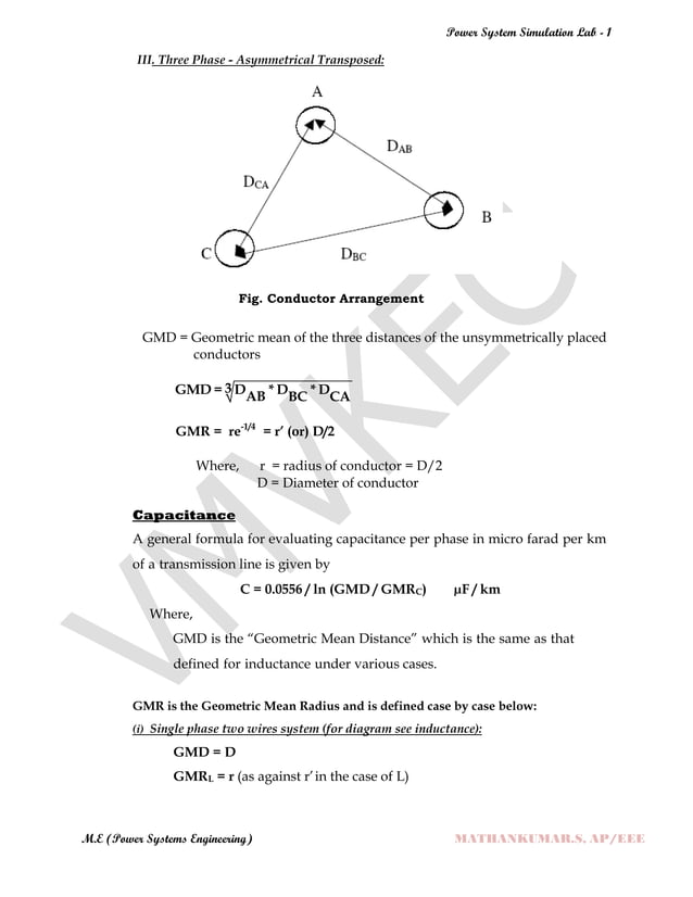 POWER SYSTEM SIMULATION LAB-1 MANUAL (ELECTRICAL - POWER SYSTEM ...