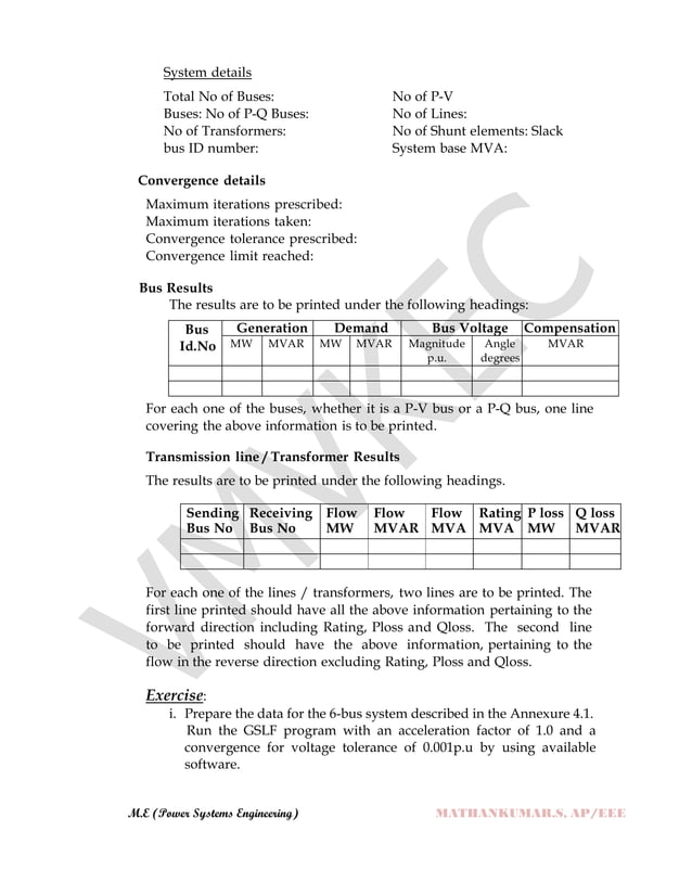 POWER SYSTEM SIMULATION LAB-1 MANUAL (ELECTRICAL - POWER SYSTEM ...