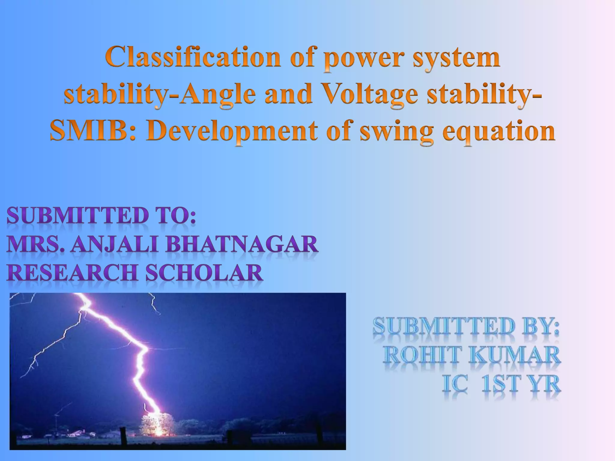 Power system stability | PPTX