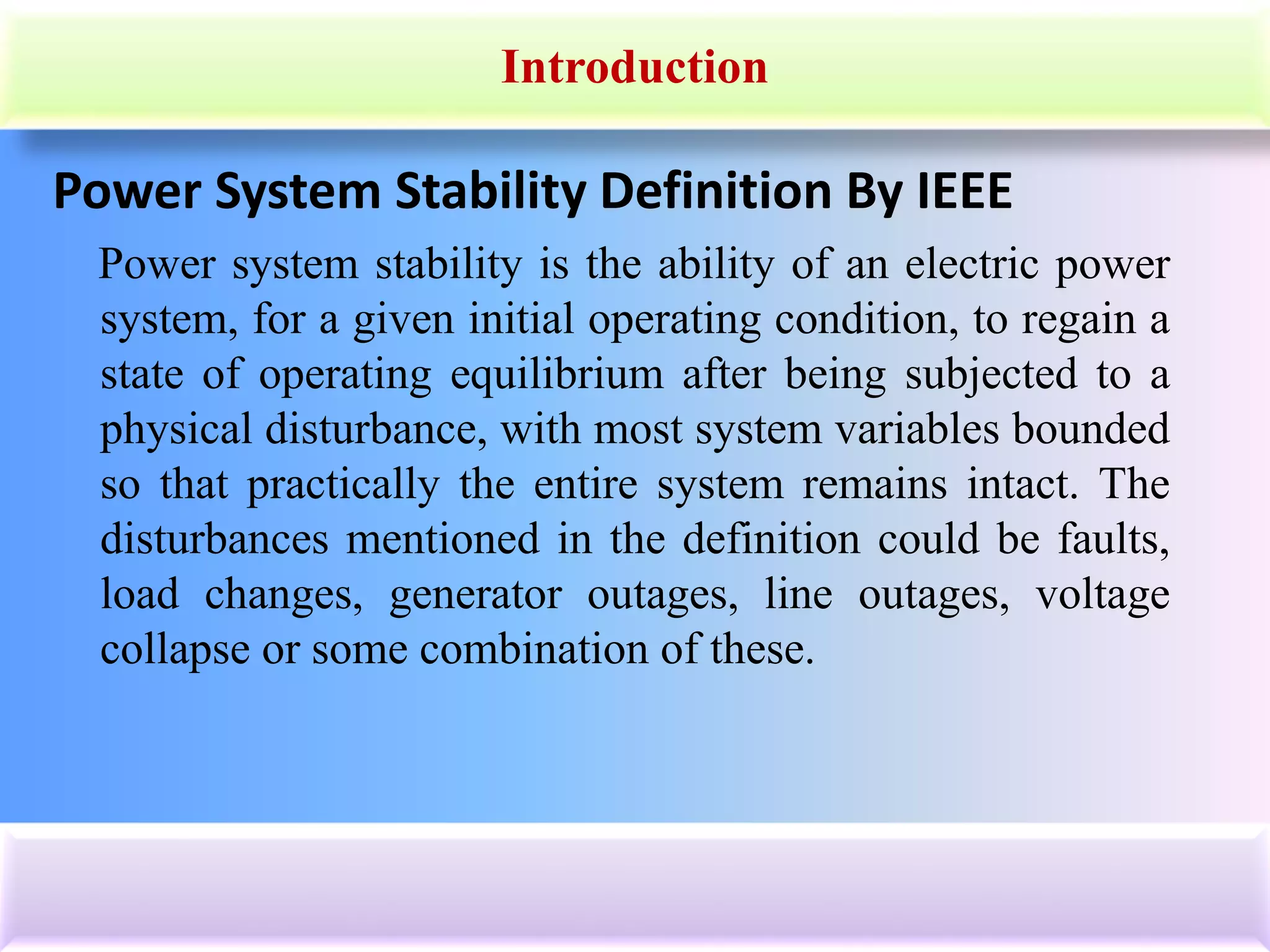 Power system stability | PPTX