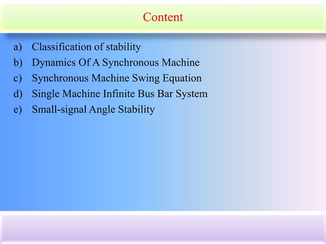 Power system stability | PPTX | Physics | Science