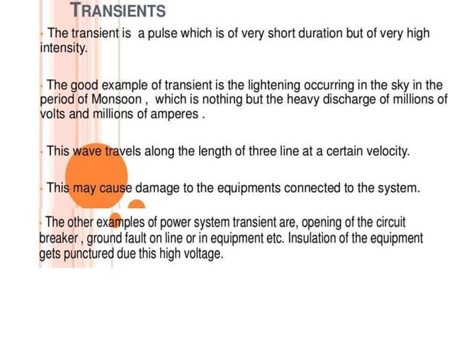 power system transients.pptx | Physics | Science