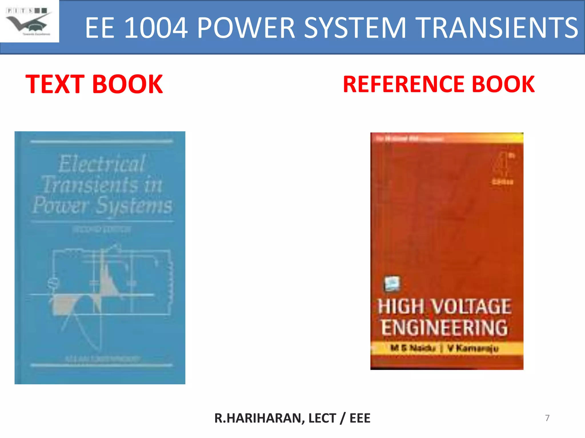 Power system transients (IV-EEE) | PPTX