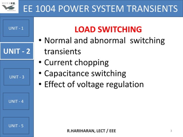 Power system transients (IV-EEE) | PPTX