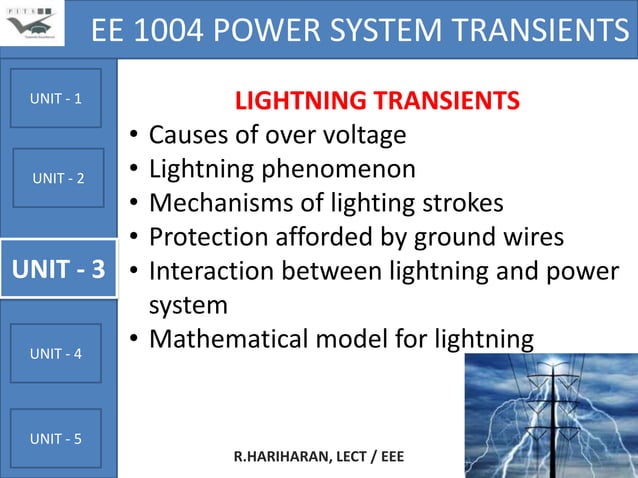 Power system transients (IV-EEE) | PPTX