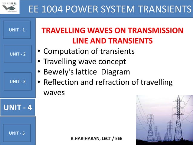 Power system transients (IV-EEE) | PPTX