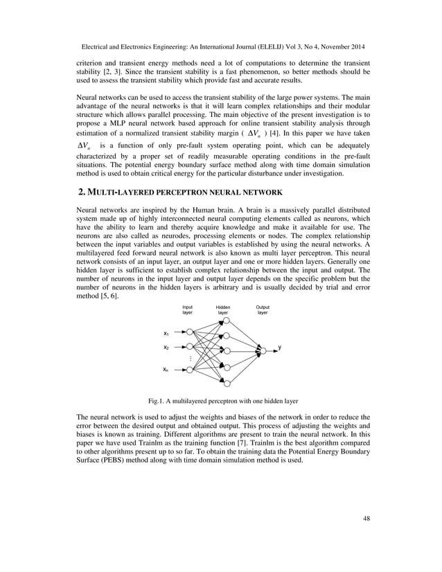 Power system transient stability margin estimation using artificial neural networks | PDF