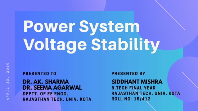 Power system voltage stability | PPTX | Physics | Science
