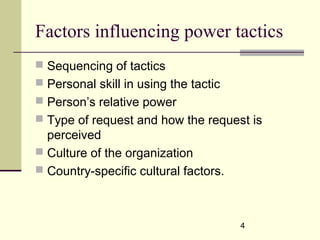 Power tactics& perspective of leadership | PPT