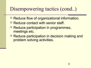 Power tactics& perspective of leadership | PPT