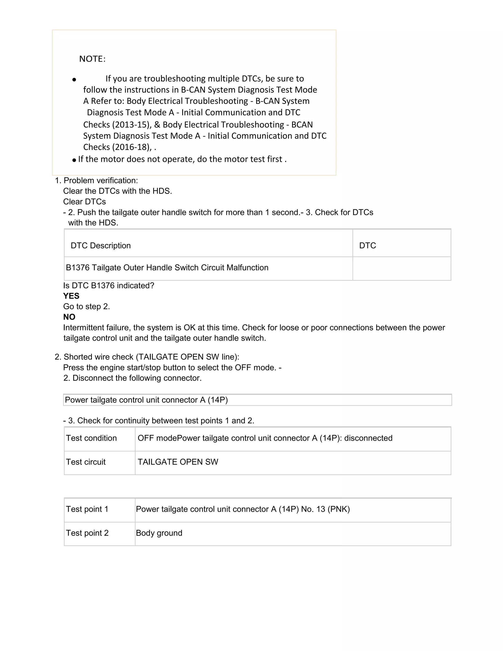 POWER TAILGATE TROUBLESHOOTING ALL CODES 2013-18 | PDF