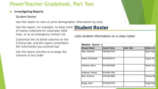 Power teacher gradebook part two | PPTX