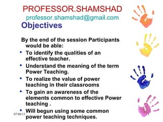 Power teaching for GREAT TEACHERS who inspire | PPT