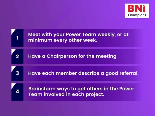 Power team BNI Edu Slot