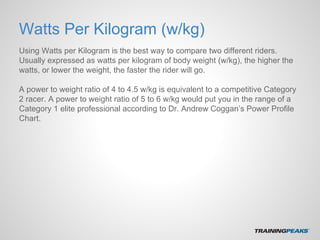 The TrainingPeaks Guide to Cycling Power Terminology | PDF