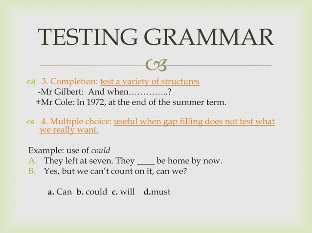 Testing grammar and vocabulary | PPTX | Standardized Testing ...
