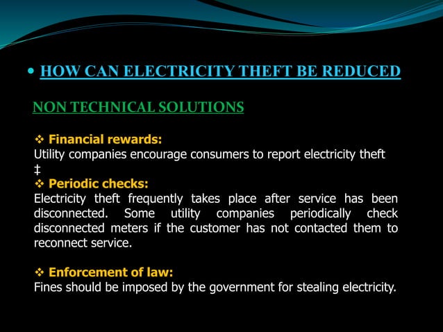 Power theft detection | PPTX | Gas and Electric | Home Utilities