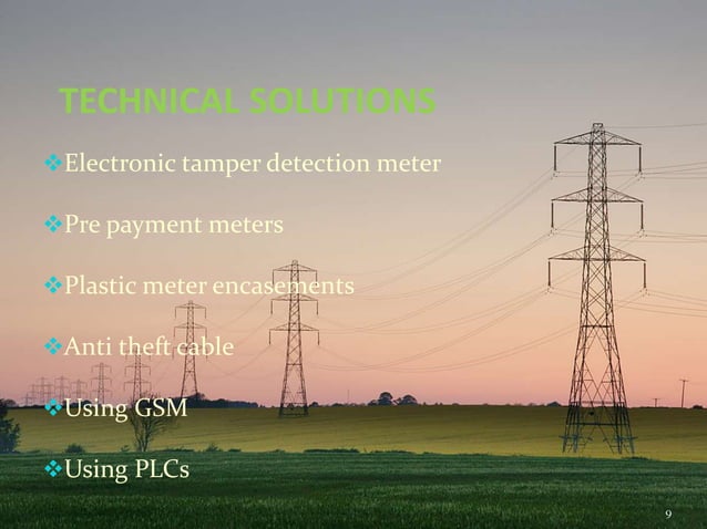 Power theft detection | PPTX | Gas and Electric | Home Utilities