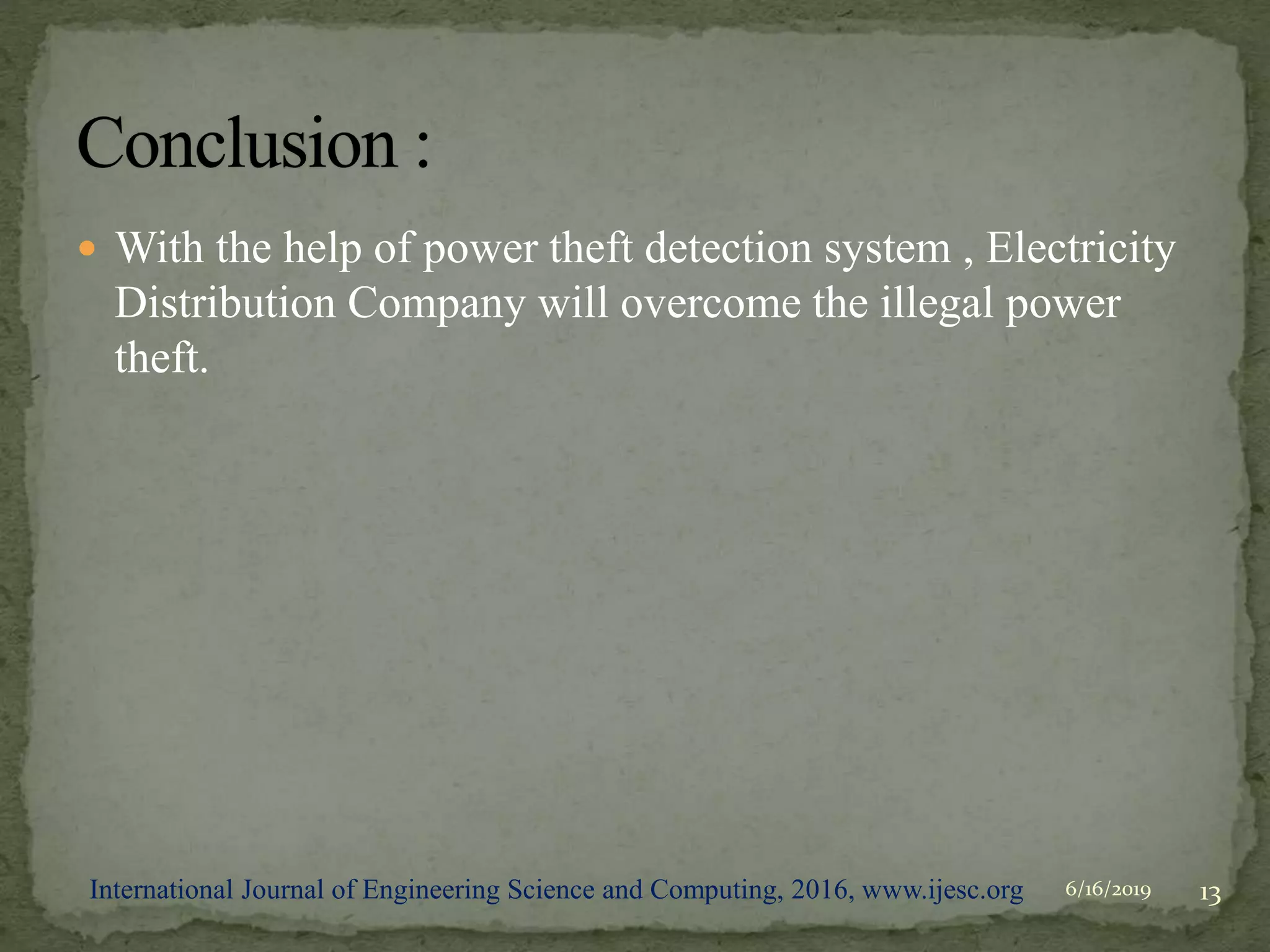 Power theft detection | PPTX
