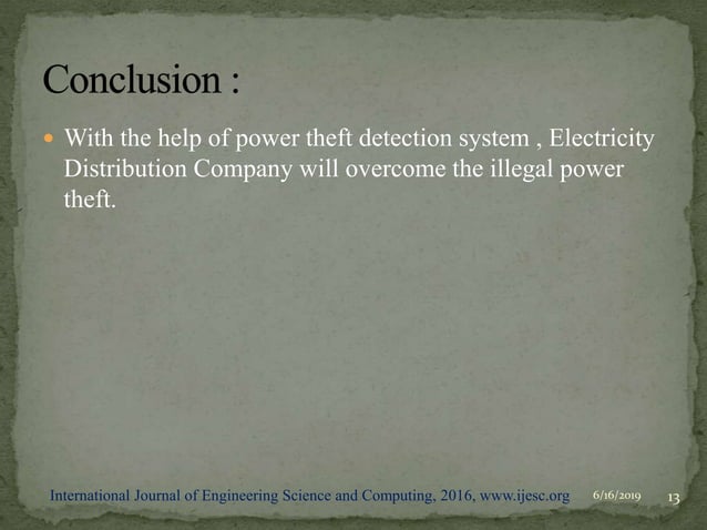 Power theft detection | PPTX