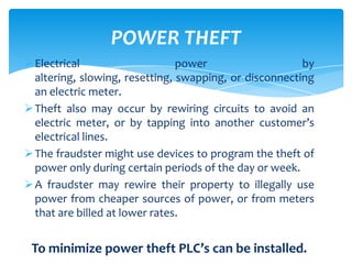 Power theft detection via plc | PPTX