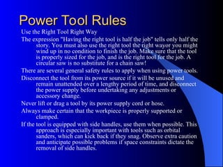 Safety aspect on Power tools usage in Interior Projects. | PPT