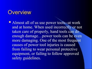 Safety aspect on Power tools usage in Interior Projects. | PPT