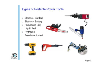 POWER TOOLS PDF and safety precautions at the workplace | PDF
