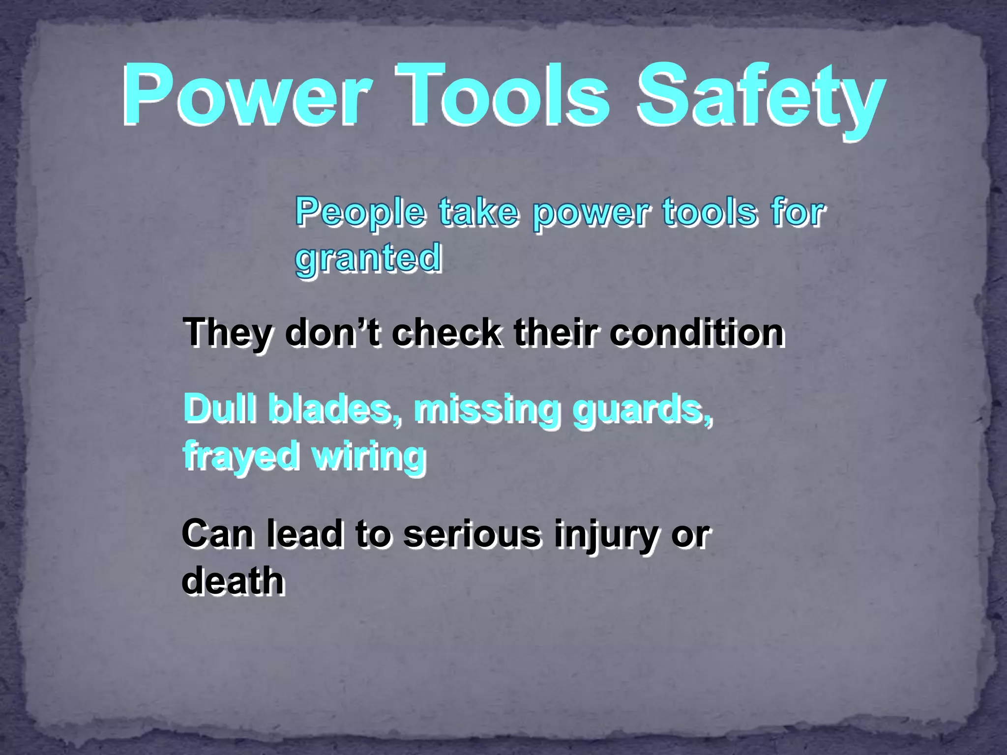 Power tools safety | PPTX