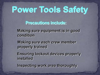 Power tools safety | PPTX