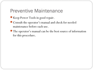 Power tools safety | PPT