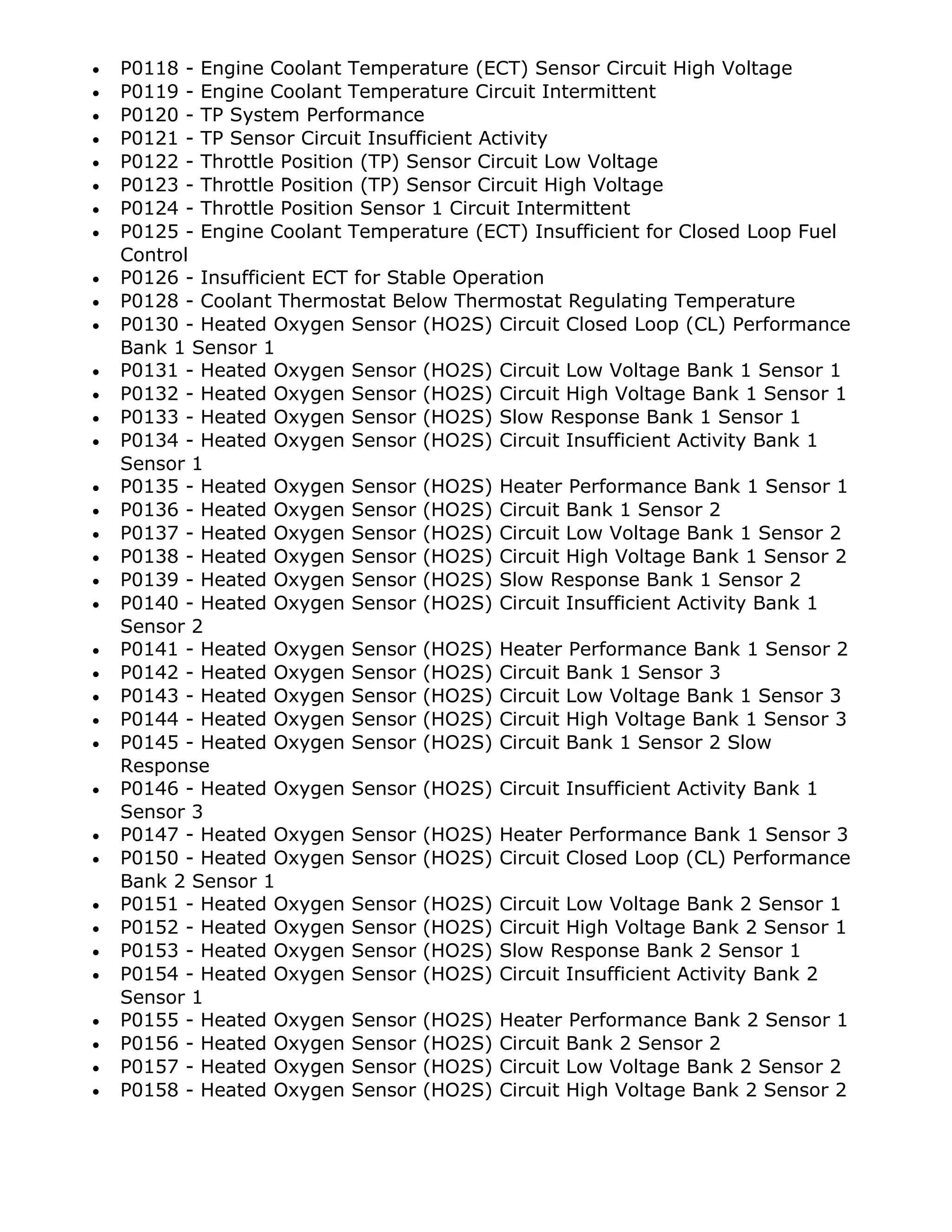 Powertrain Codes DTC list | DOC