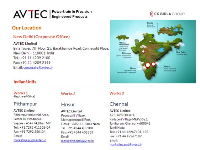 Avtec Powertrain components | PPT