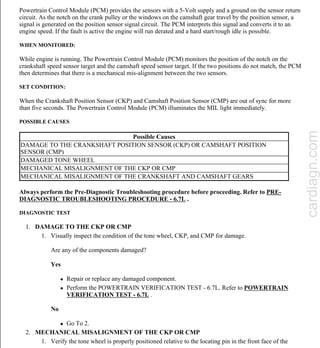 Powertrain Control Module (PCM) - Electrical Diagnostics | PDF