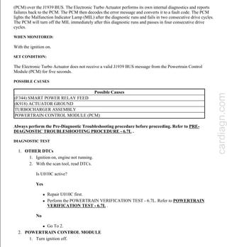 Powertrain Control Module (PCM) - Electrical Diagnostics | PDF