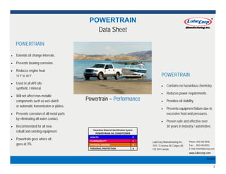 Powertrain Oil Conditioner Data Sheet | PPT